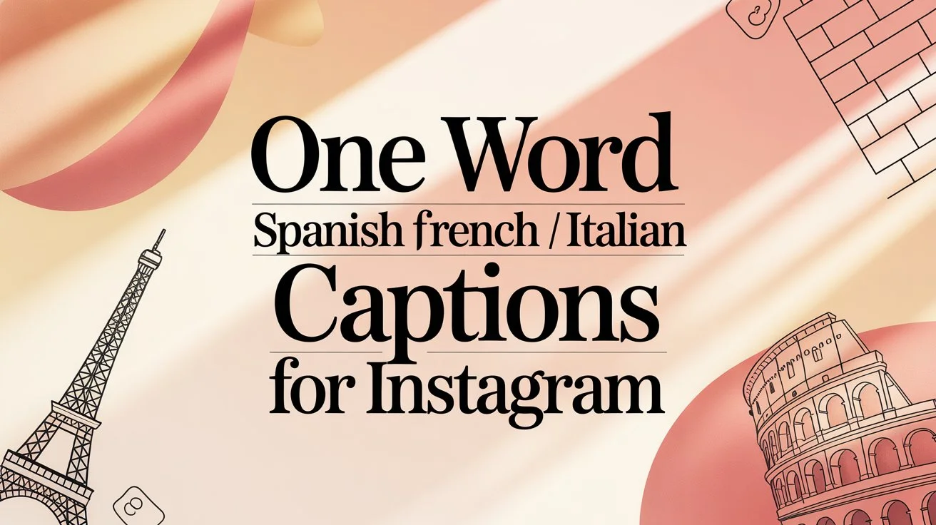 Best One Word Spanish / French / Italian Captions for Instagram